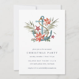 Seaside | Nautical Anchor Coastal Christmas Party Invitation | Zazzle