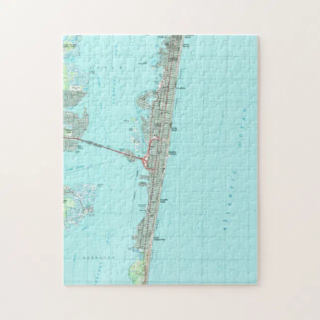 Seaside Park & NJ Shore Map (1989) Jigsaw Puzzle | Zazzle