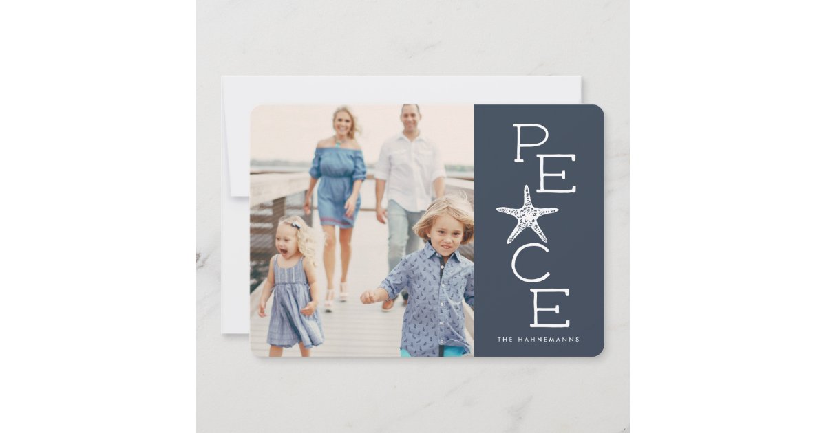 Seaside Peace | Holiday Photo Collage Card | Zazzle