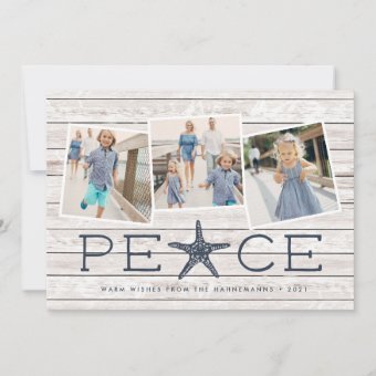 Seaside Peace | Holiday Photo Collage Card | Zazzle