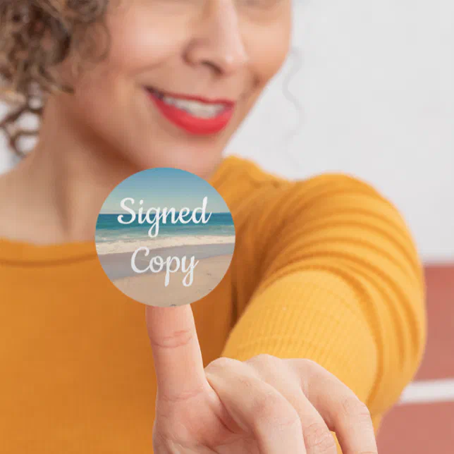 Seaside Photo Signed Copy Classic Round Sticker | Zazzle