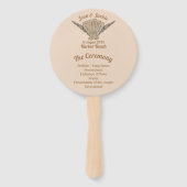 Seaside Wedding Beach Shells Hand Fan | Zazzle