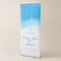 Seaside Wedding Welcome Blue Watercolor Retractable Banner | Zazzle