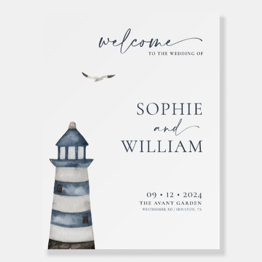 Seaside Wedding Welcome Foam Board | Zazzle