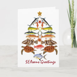 Season Greetings- Ocean fish Christmas Card | Zazzle