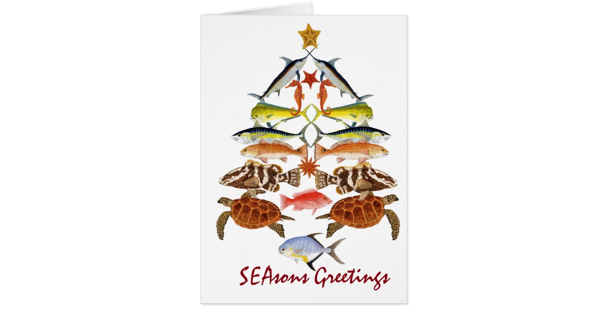 Season Greetings- Ocean fish Christmas Card | Zazzle.com