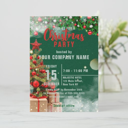 Seasonal Corporate Christmas Party Invitation | Zazzle