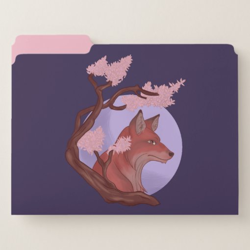 Seasonal Foxes File Folder | Zazzle