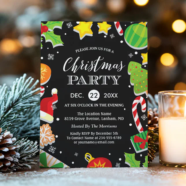 Seasonal Holiday Family Reunion Christmas Party Invitation | Zazzle