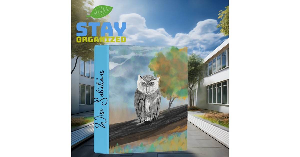 Seasonal Owl Print Mini Binder | Zazzle