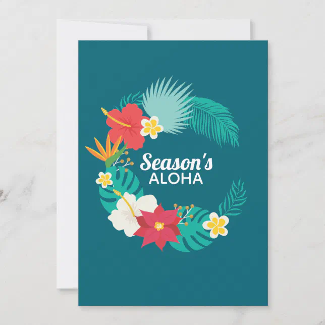 Season's Aloha Hawaiian Holiday Card | Zazzle