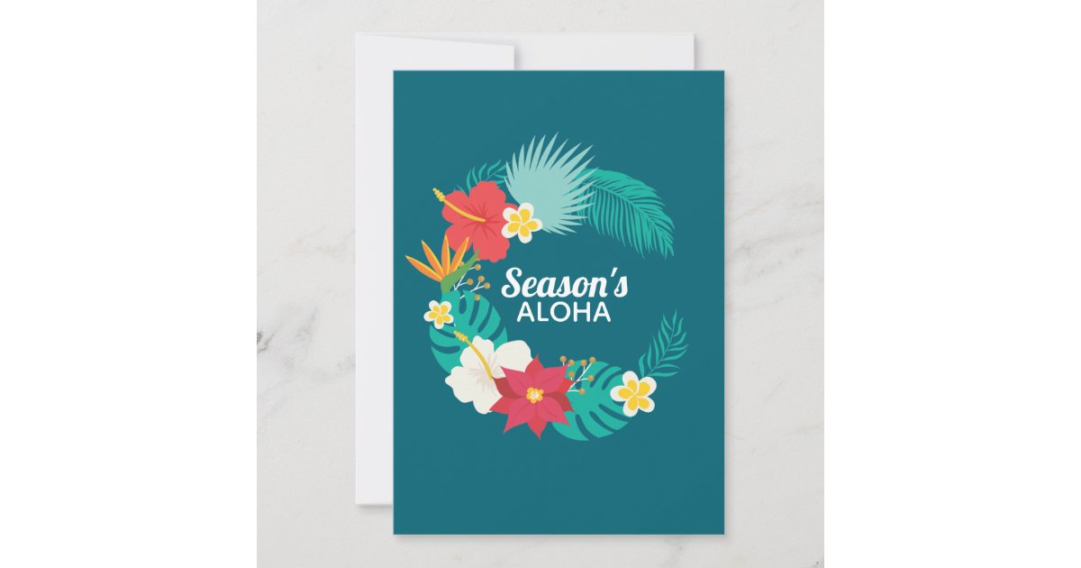 Season's Aloha Hawaiian Holiday Card | Zazzle