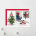 Season's Greeting Watercolor Photo Collage Holiday Card | Zazzle