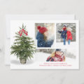 Season's Greeting Watercolor Photo Collage Holiday Card | Zazzle