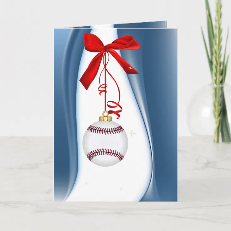 Season's Greetings Baseball Holiday Card | Zazzle