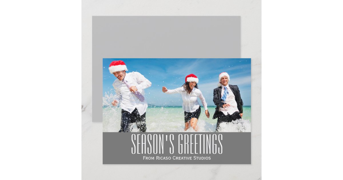 Seasons Greetings Corporate Holiday Photo Invitation | Zazzle