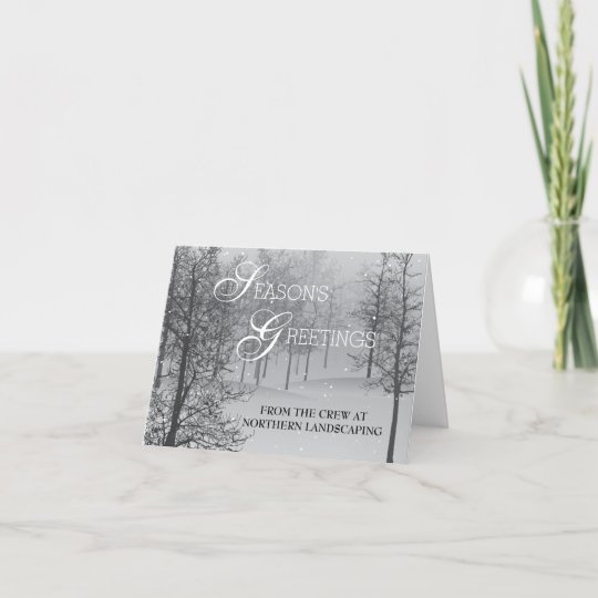 Seasons Greetings Corporate Snow Scene Business Holiday Card | Zazzle.com