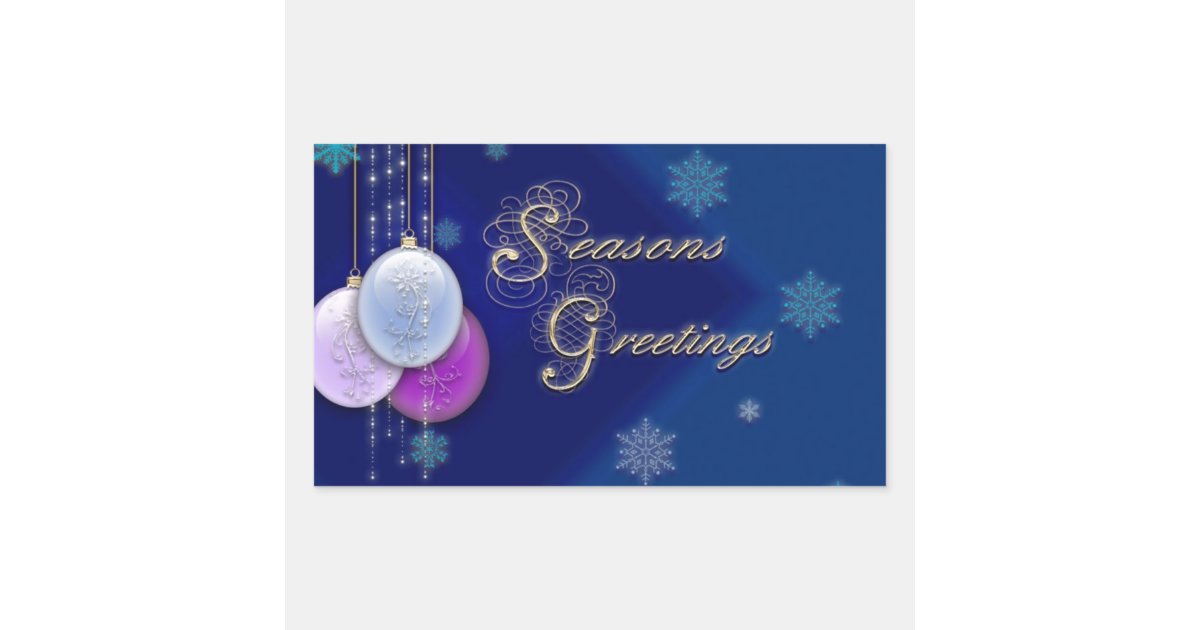 Season's Greetings Rectangular Sticker | Zazzle