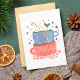 Seasons Greetings Retro Christmas Hot Coco Blank Card | Zazzle