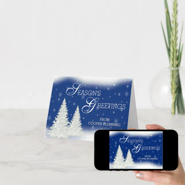 Seasons Greetings Snow Business Holiday Card | Zazzle