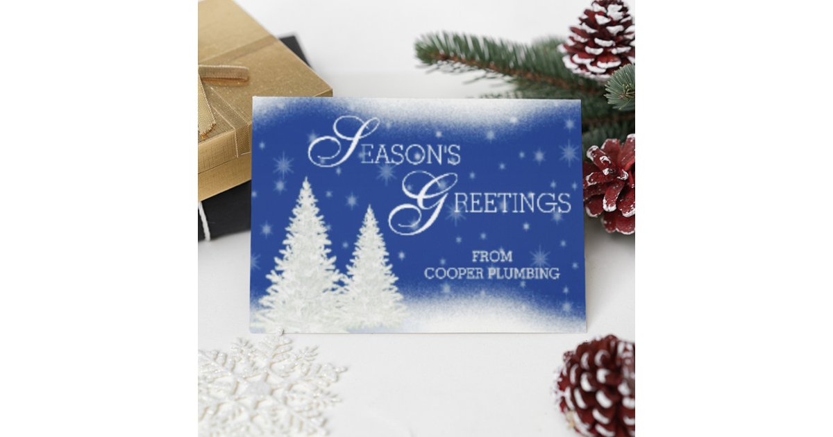 Seasons Greetings Snow Business Holiday Card | Zazzle