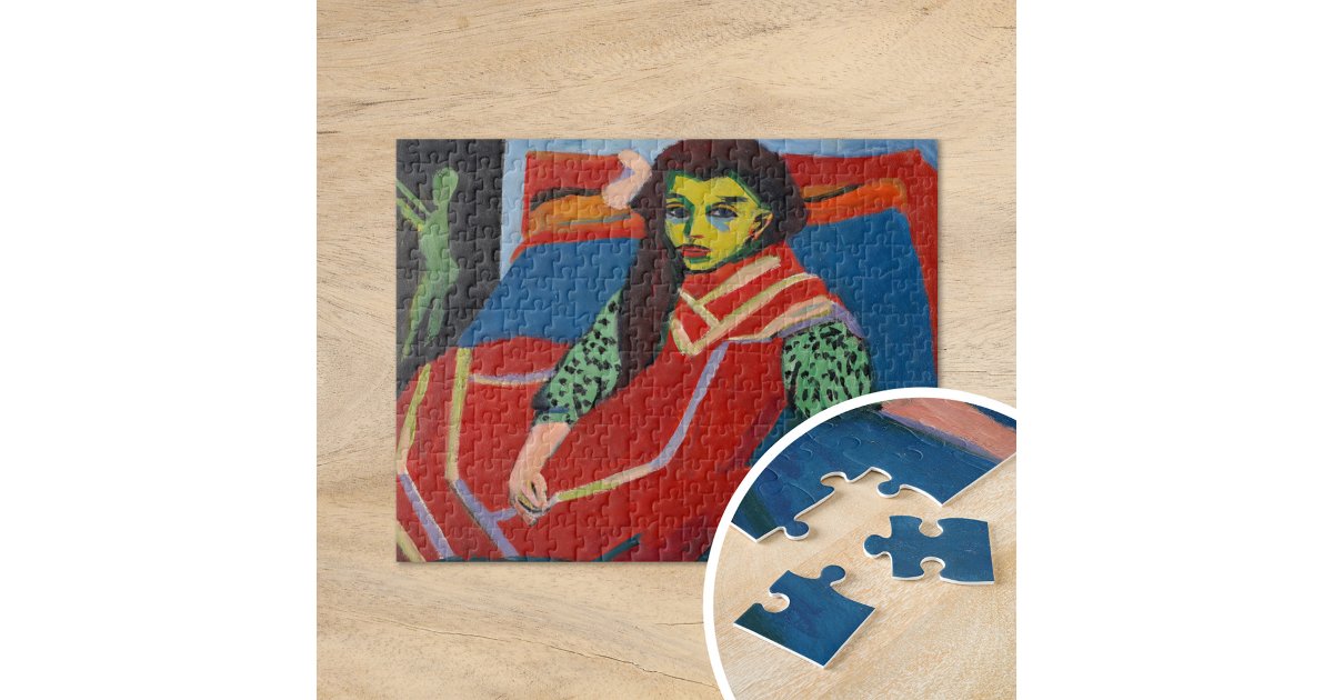 Seated Girl | Ernst Ludwig Kirchner Jigsaw Puzzle | Zazzle