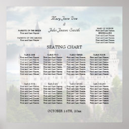 Seating Chart, Castle Themed Wedding Poster | Zazzle