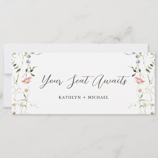 Seating Chart Header Wildflower Modern Floral Card | Zazzle