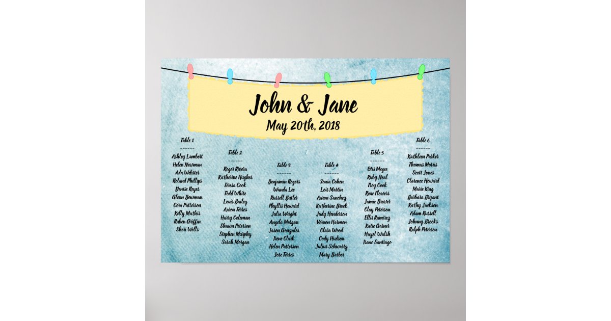 Seating Chart Poster - Banner Design | Zazzle