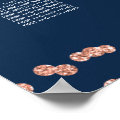 Seating Chart Rose Gold Faux Glitter Confetti Navy | Zazzle