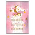 Seating Chart Twinkle Twinkle Little Star Pink Table Number | Zazzle