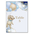 Seating Chart We Can Bearly Wait Blue Balloon Table Number | Zazzle