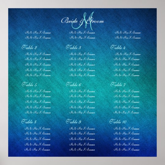 Seating chart wedding birthday party | Zazzle.com