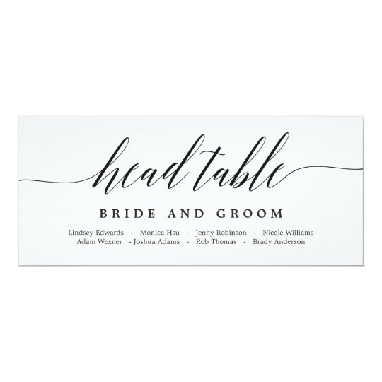 Seating Plan Head Table Card - Modern Script | Zazzle.com
