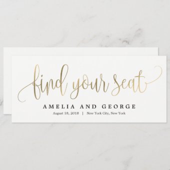 Seating Plan Title Card - Lovely Calligraphy | Zazzle