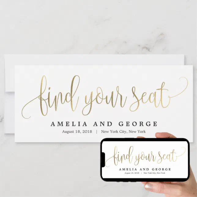 Seating Plan Title Card - Lovely Calligraphy | Zazzle