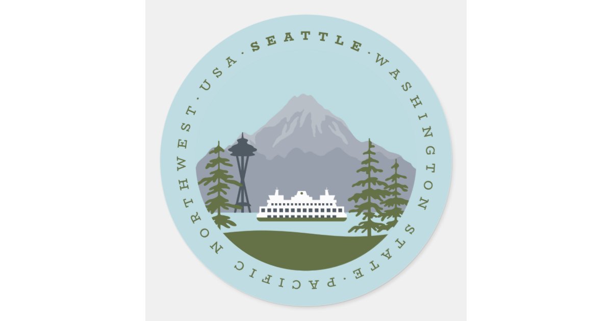 Seattle classic round sticker | Zazzle