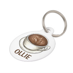 Seattle Coffee Cup Latte Pet Dog Tag | Zazzle