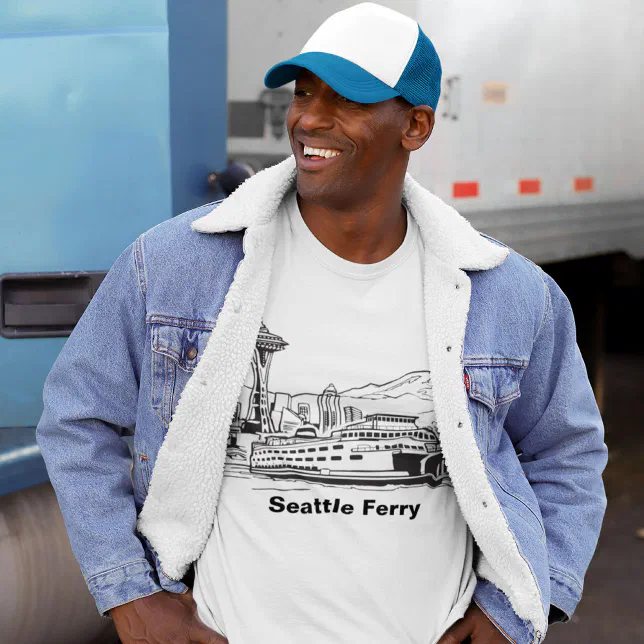 Seattle Ferry Washington State Line Art T-shirt | Zazzle