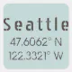 Seattle Latitude and Longitude Square Sticker | Zazzle