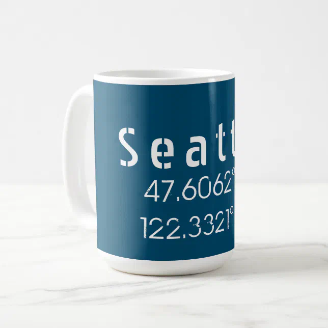 Seattle Latitude Longitude Coffee Mug | Zazzle