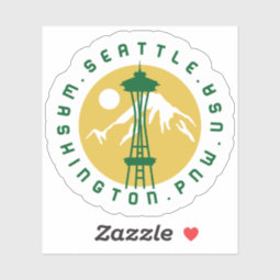 Seattle Logo Graphic Sticker | Zazzle