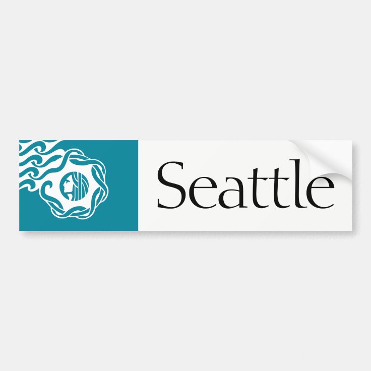 Seattle simplified city flag bumper sticker | Zazzle