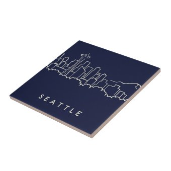 Seattle Skyline Ceramic Tile | Zazzle