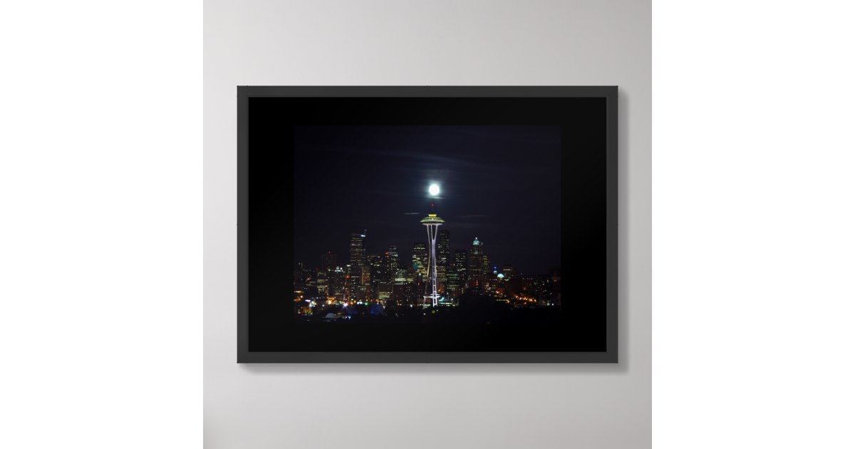 Seattle Skyline Framed Poster | Zazzle