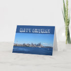 Blue Seattle Skyline Happy Birthday Card | Zazzle.com