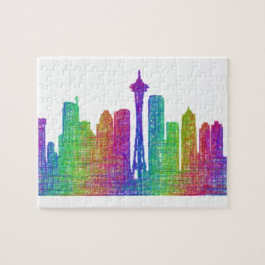 Seattle skyline jigsaw puzzle | Zazzle.com