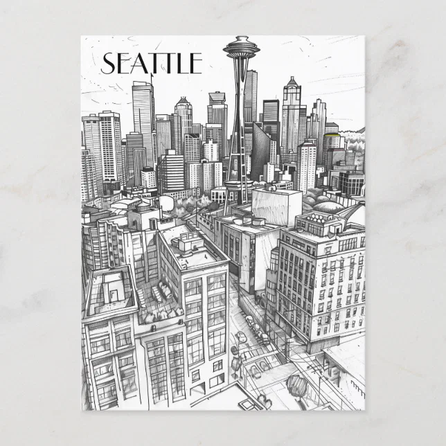 Seattle Skyline Postcard | Zazzle