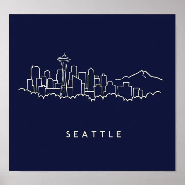 Seattle Skyline Poster | Zazzle