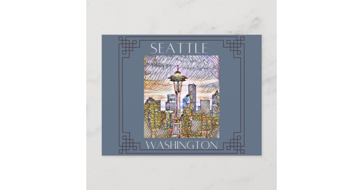 Seattle Stained Glass Postcard | Zazzle